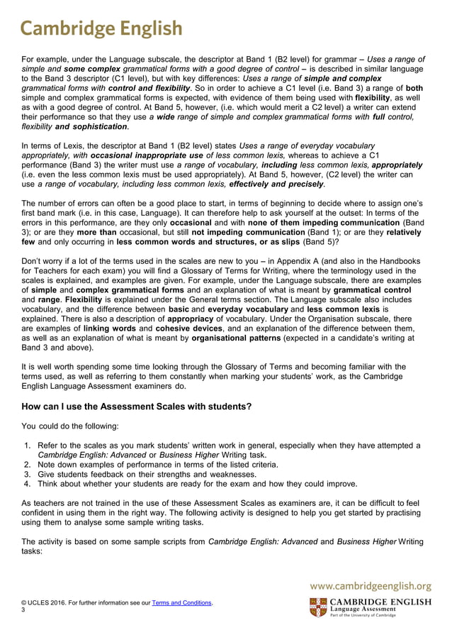 Cambridge assessing writing-c1 | PDF | Standardized Testing ...