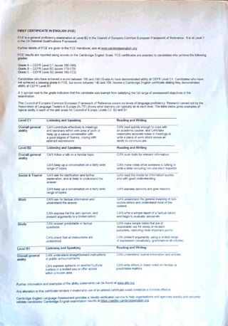 Certificato Cambridge livello B1 (PET) | PDF