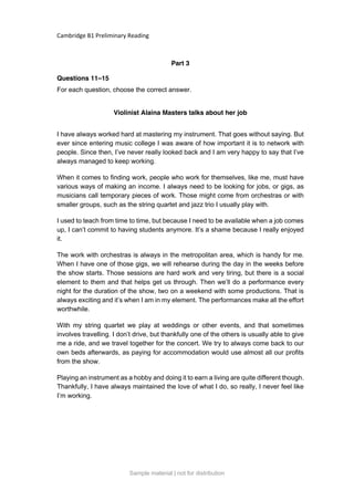 cambridge_b1_reading.pdf READING PART PRACTICE FOR PET EXAM | PDF