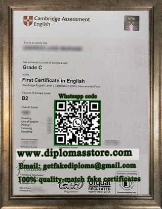 Cambridge B2 First certificate, replica FCE certificate | PDF