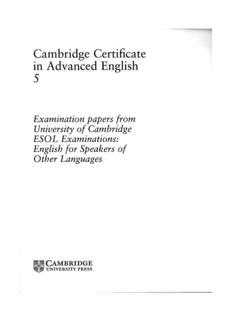 Cambridge certificate in advanced english 5 student's book | PDF