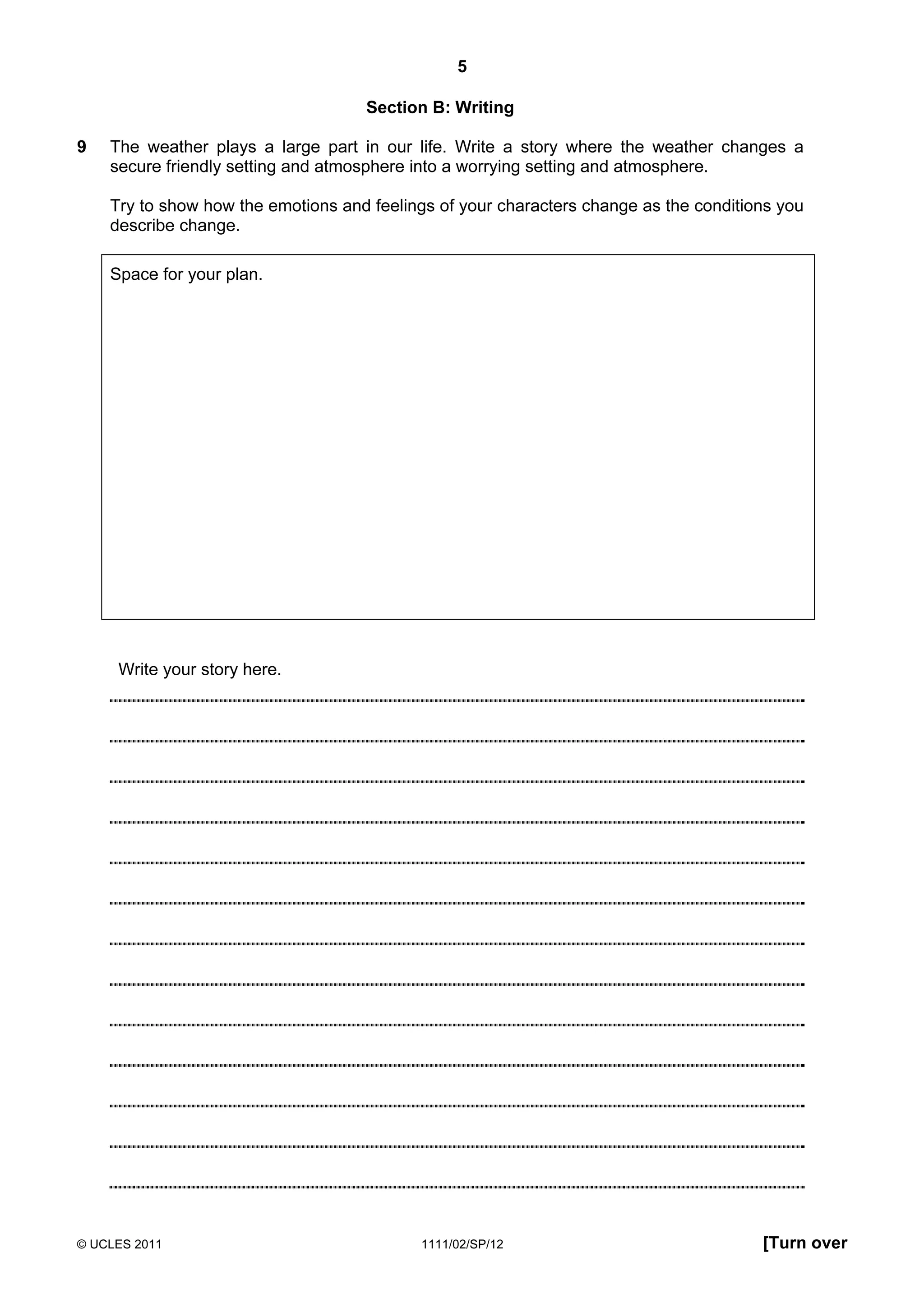 Cambridge checkpoint english p2 specimen 2012 | PDF