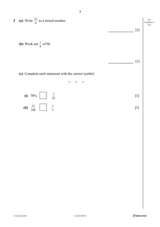 Cambridge checkpoint maths p1 specimen 2012 | PDF