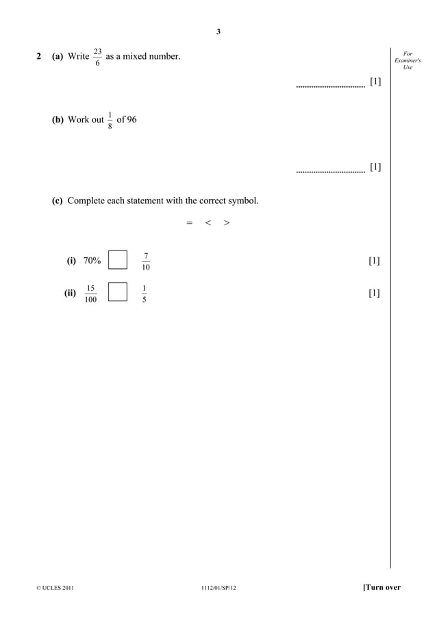 Cambridge checkpoint maths p1 specimen 2012 | PDF | Educational ...