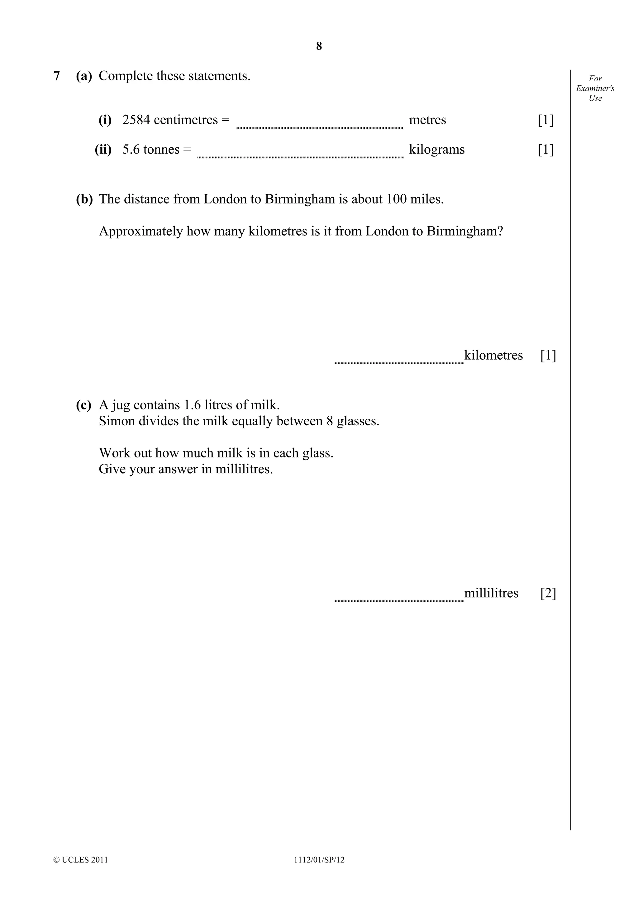 Cambridge checkpoint maths p1 specimen 2012 | PDF