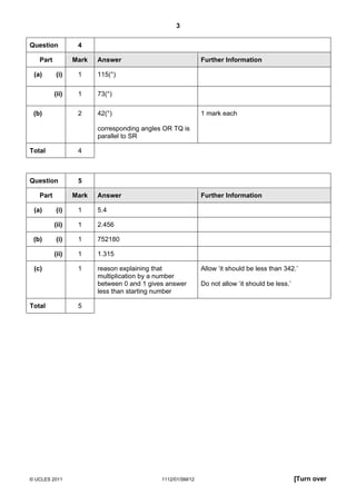 Cambridge checkpoint maths p1 specimen mark scheme 2012 | PDF