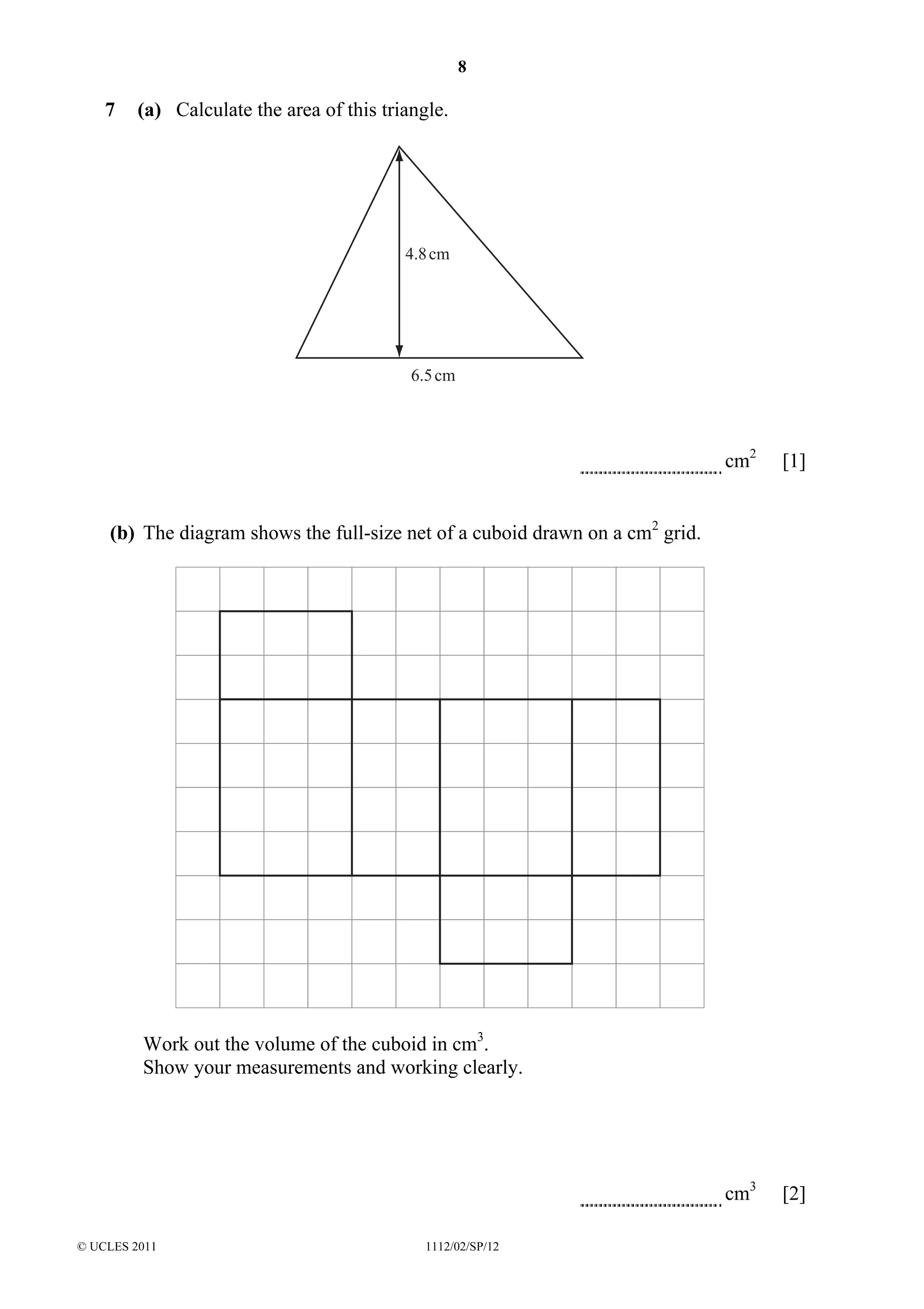 Cambridge checkpoint maths p2 specimen 2012 | PDF | Drawing and ...
