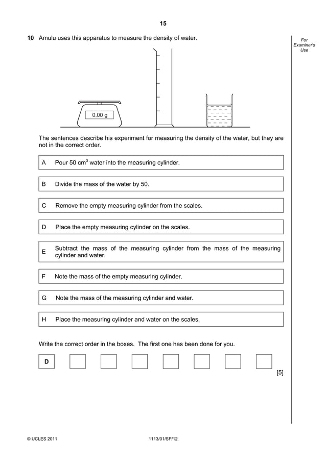 Cambridge checkpoint science p1 specimen 2012 | PDF