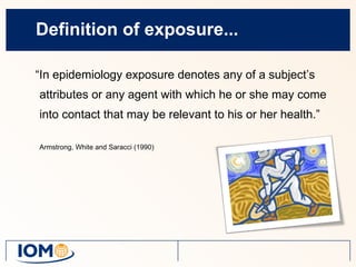Occupational epidemiology and exposure assessment | PPT