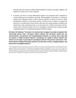 The Cambridge Declaration on Consciousness | PDF