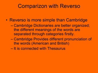 Cambridge dictionaries | PPT