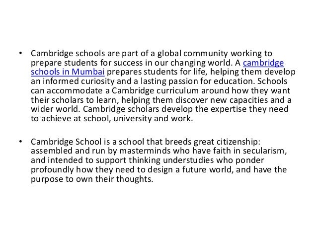 Cambridge education and its benefits | PPTX