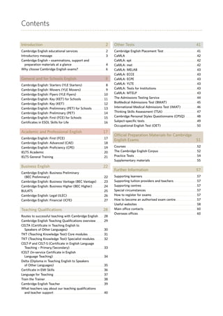 Cambridge english examinations, support and preparation materials 2014 ...
