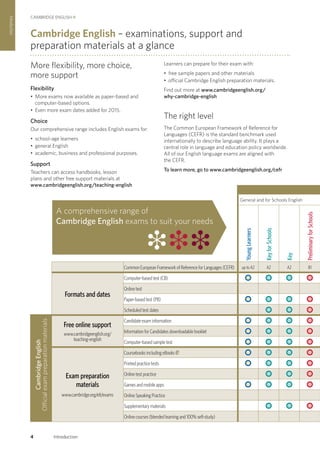 Cambridge english examinations, support and preparation materials 2014 ...