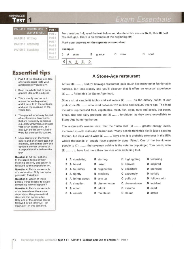 Cambridge English advanced (cae) 2 with key.exam essentials practice ...