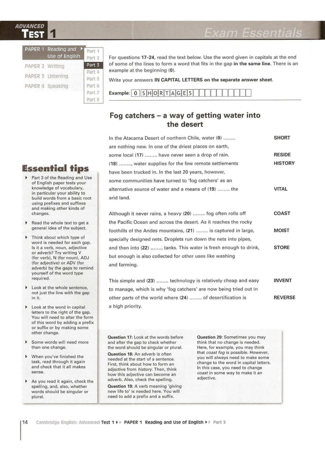 Cambridge English advanced (cae) 2 with key.exam essentials practice ...