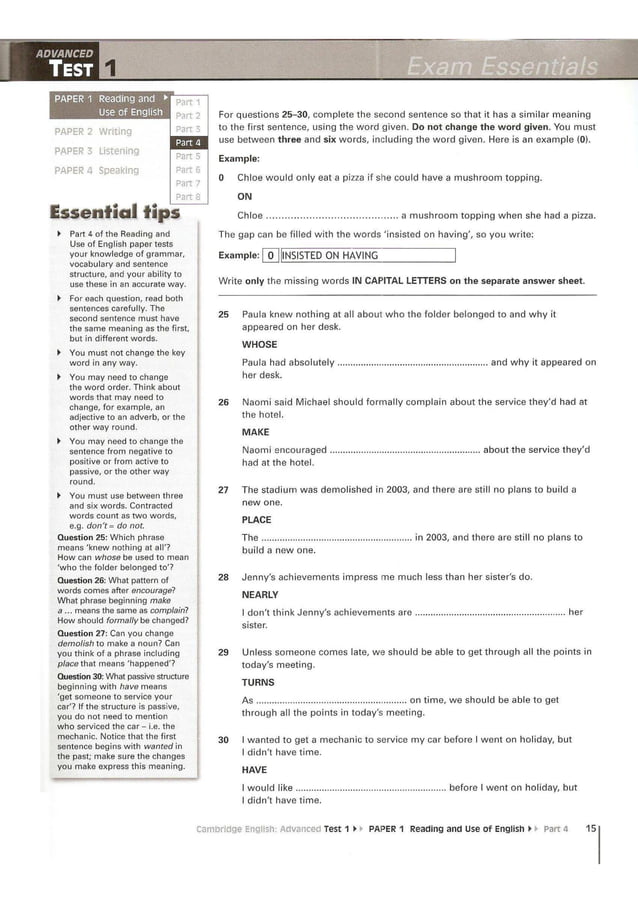Cambridge English advanced (cae) 2 with key.exam essentials practice ...