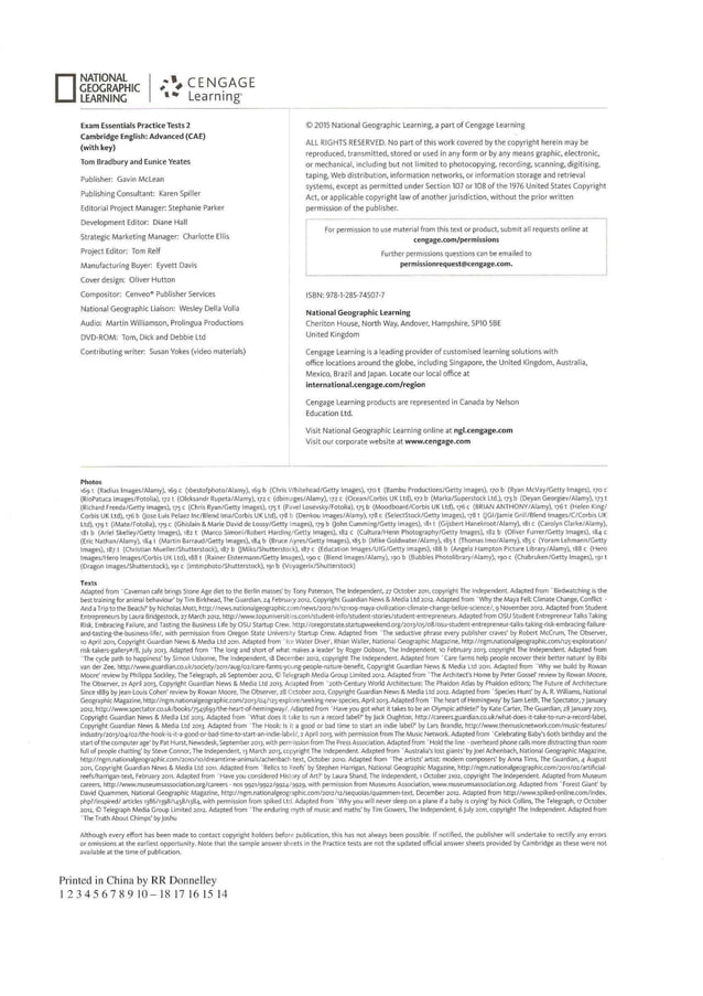 Cambridge English advanced (cae) 2 with key.exam essentials practice ...