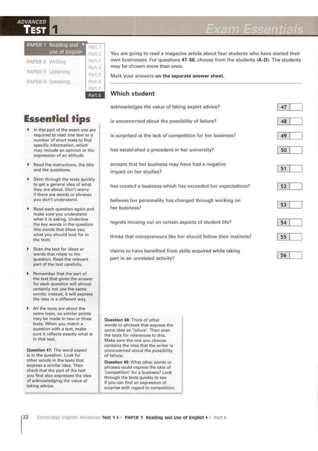Cambridge English advanced (cae) 2 with key.exam essentials practice ...