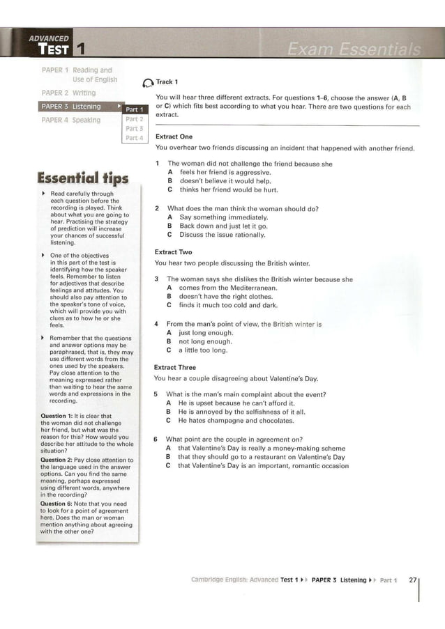 Cambridge English advanced (cae) 2 with key.exam essentials practice ...