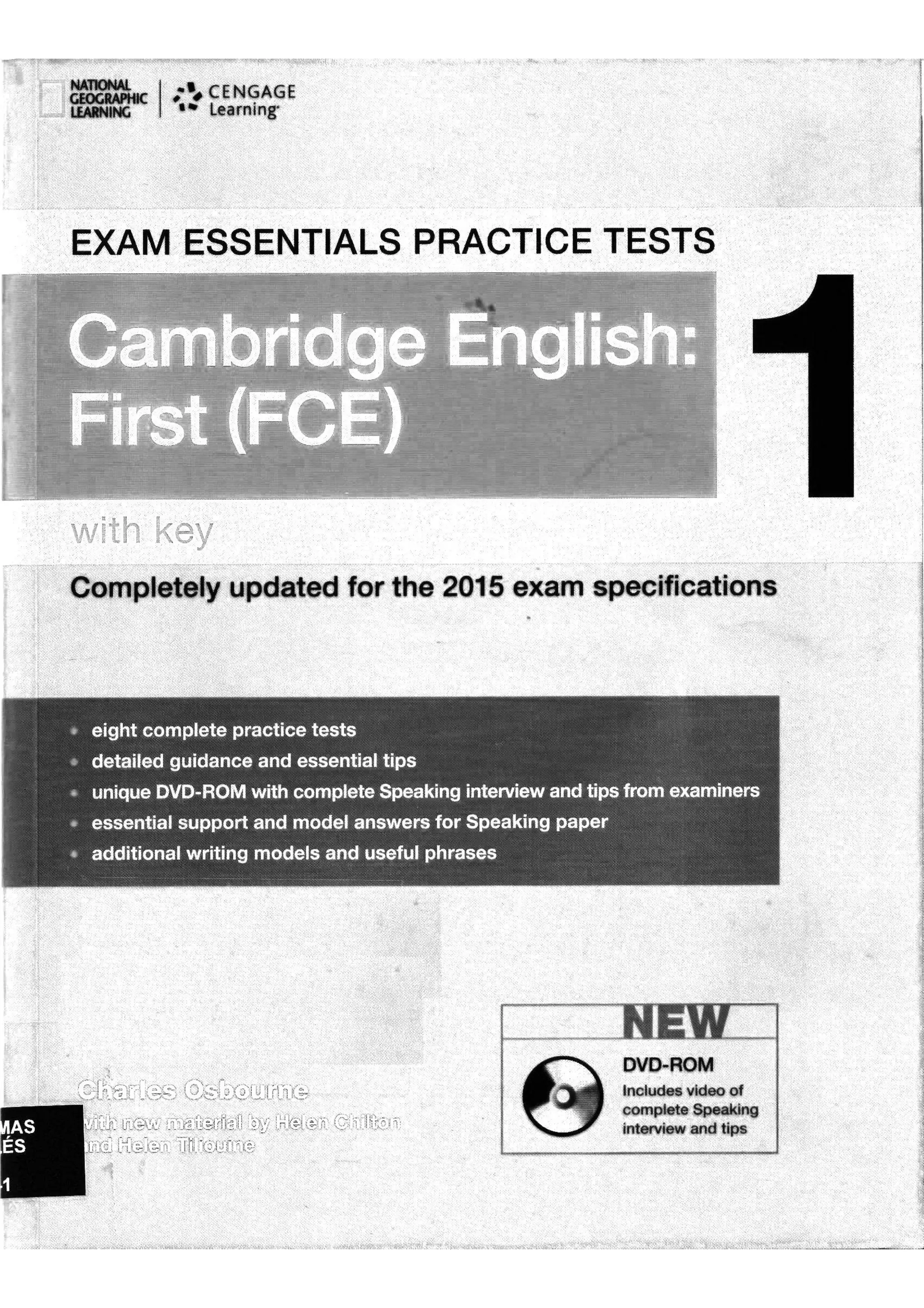 Cambridge English First 1 (FCE) exam essentials practice test. (2014) | PDF