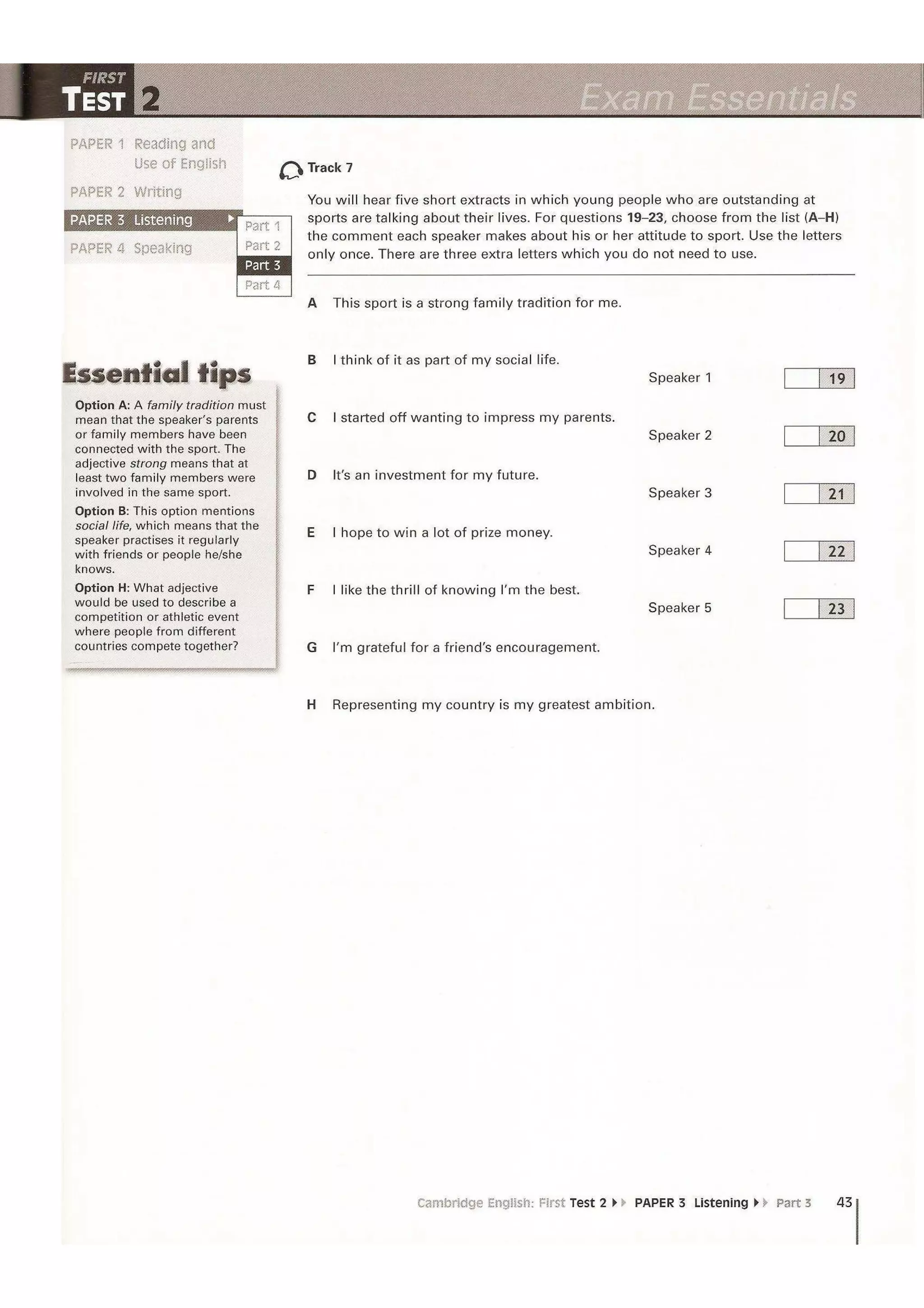 Cambridge English First 1 (FCE) exam essentials practice test. (2014) | PDF