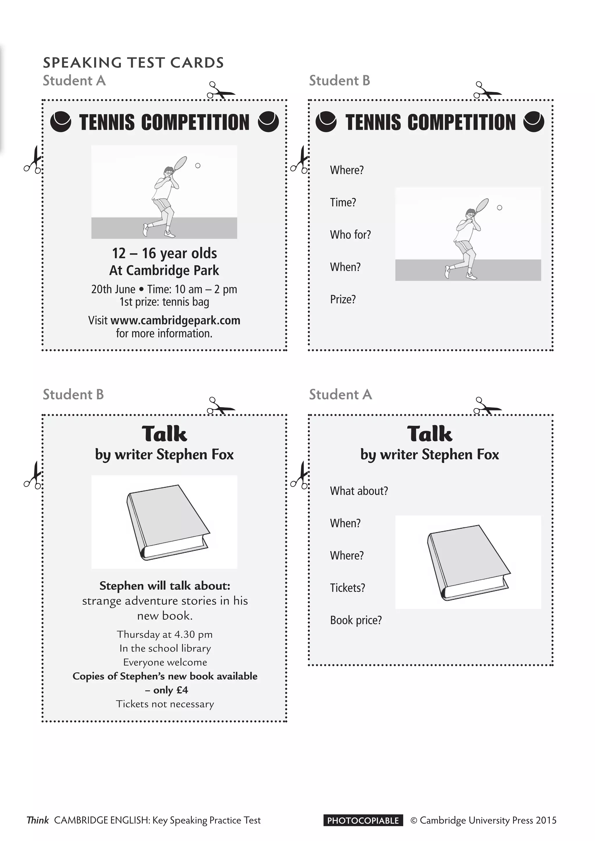 Cambridge english key speaking1 | PDF
