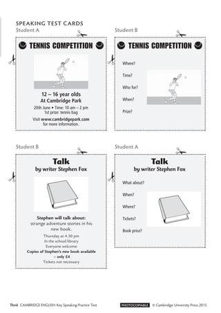Cambridge english key speaking1 | PDF