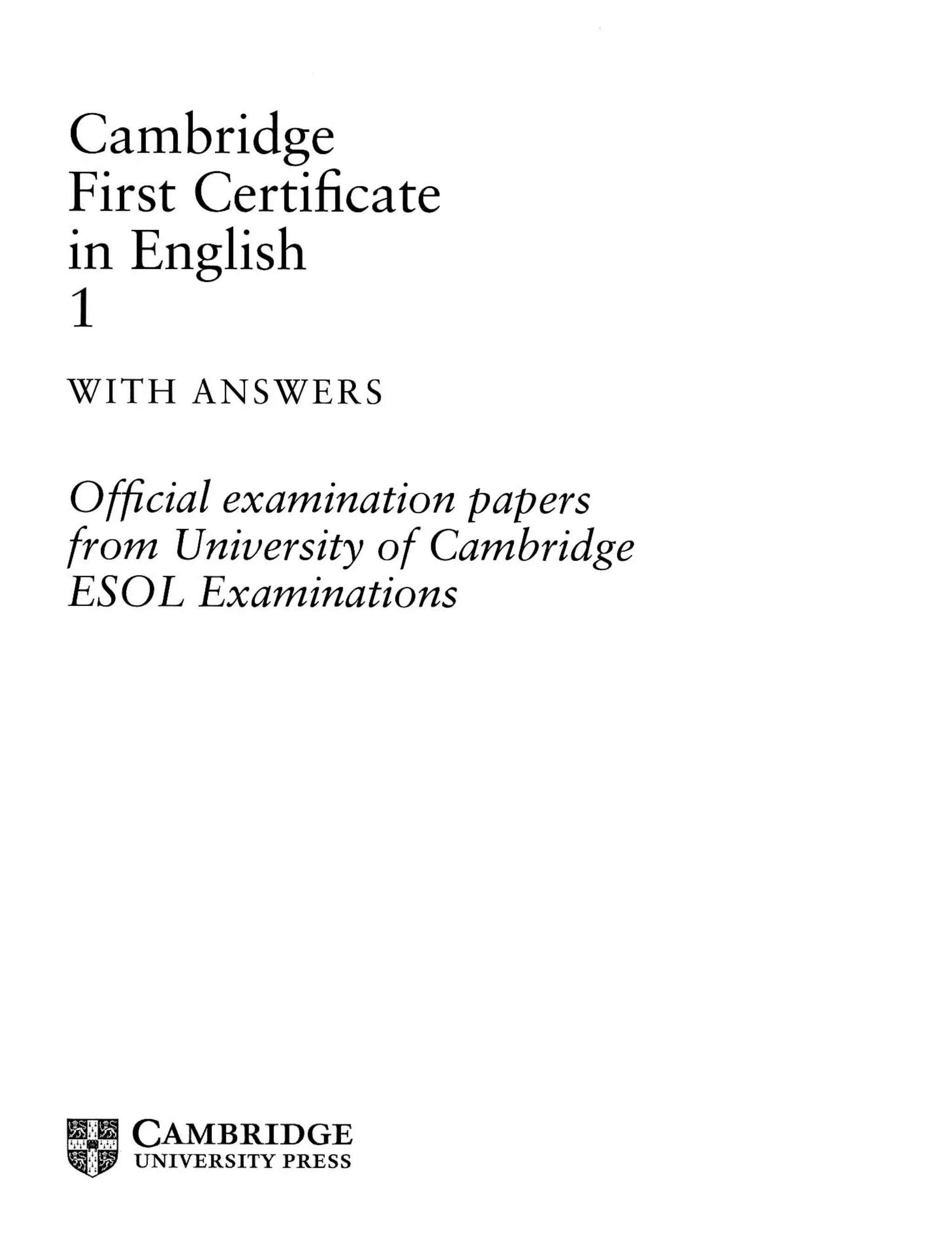 Cambridge fce 1 book | PDF