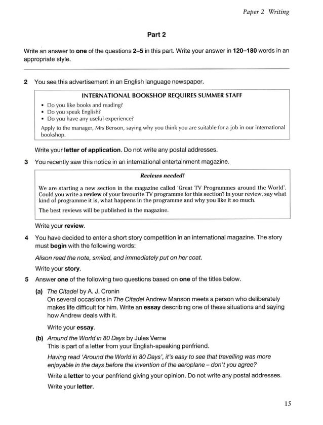 Cambridge first certificate in english 1 (with answers) | PDF