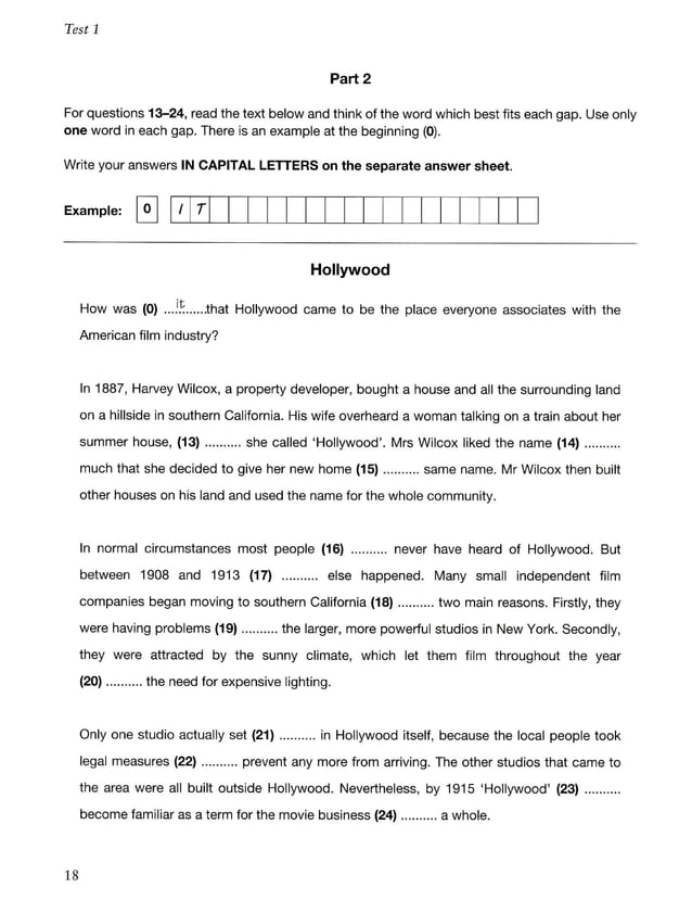 Cambridge first certificate in english 2 (with answers) | PDF