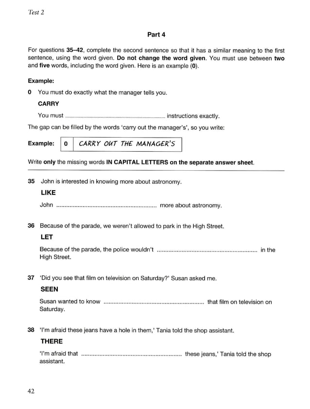 Cambridge first certificate in english 2 (with answers) | PDF