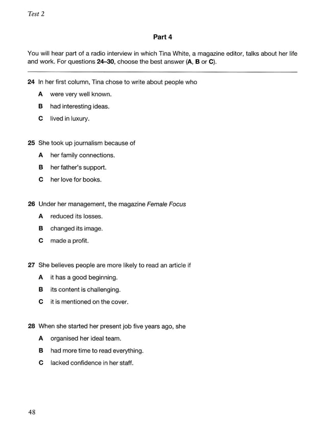 Cambridge first certificate in english 2 (with answers) | PDF