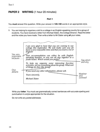 Cambridge first certificate in english 2 (with answers) | PDF