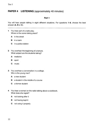 Cambridge first certificate in english 2 (with answers) | PDF