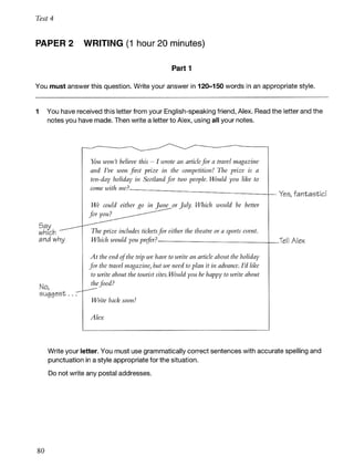 Cambridge first certificate in english 2 (with answers) | PDF