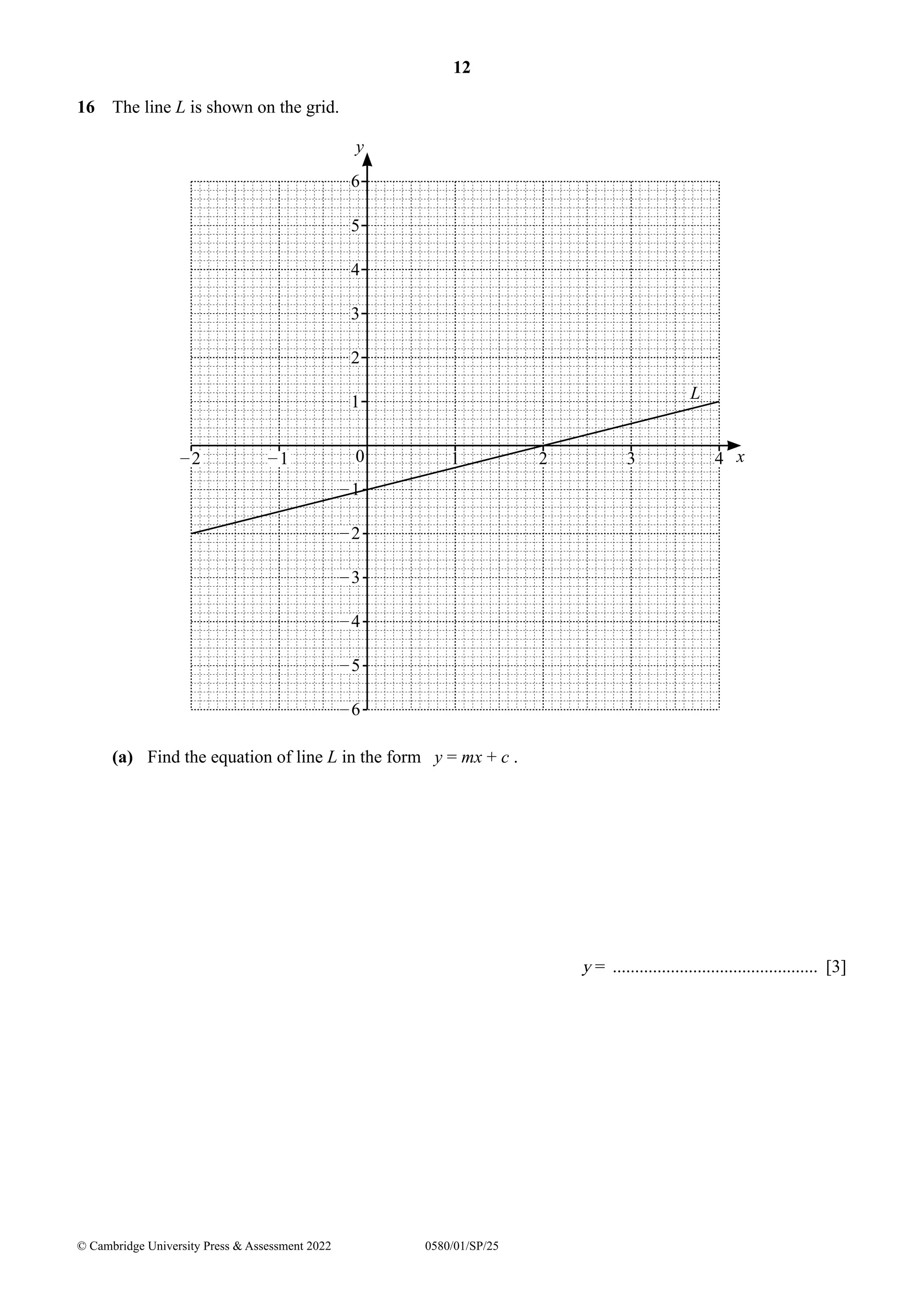 Cambridge IGCSE 0580 Mathematics specimen paper 1 for examination from ...