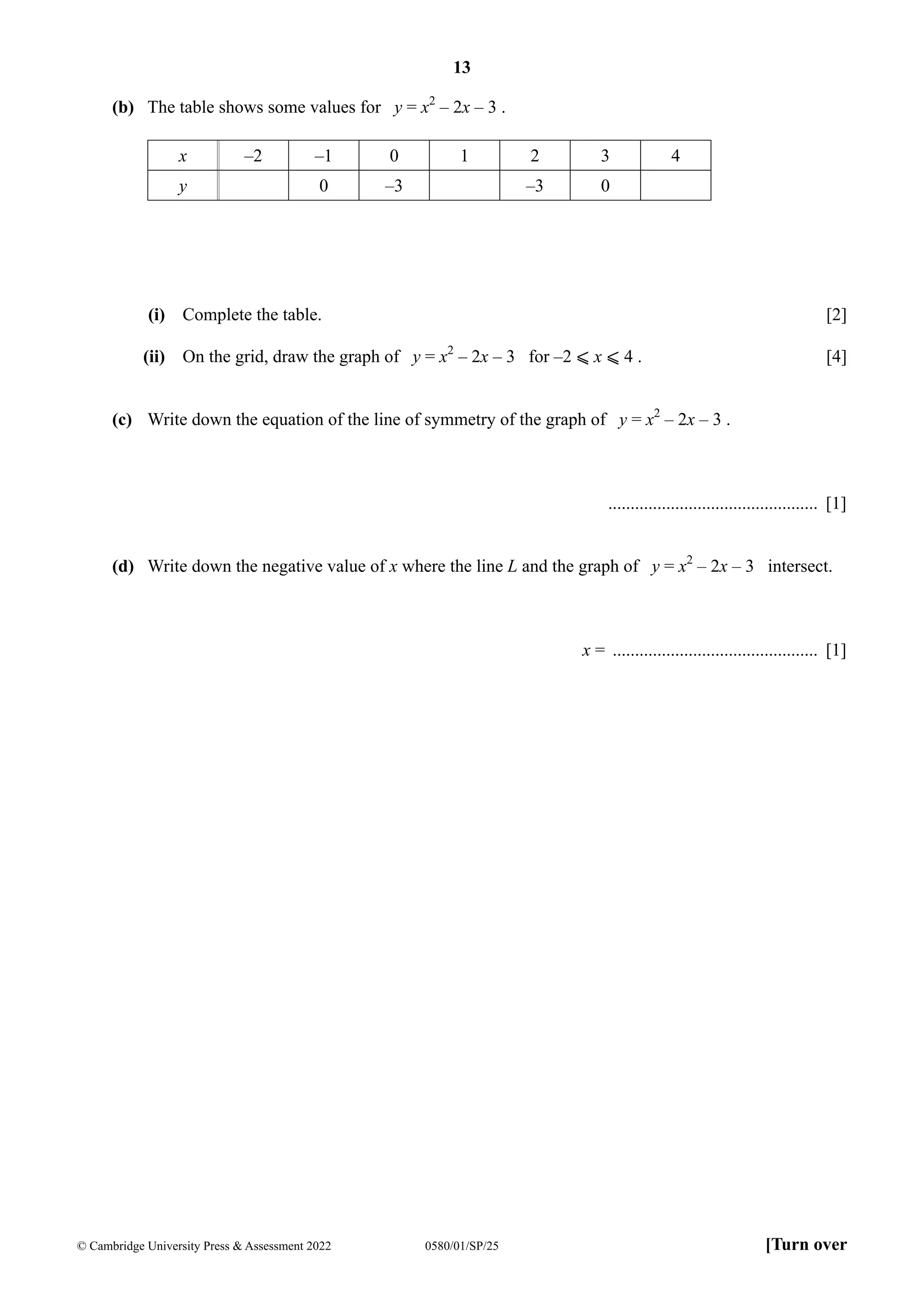 Cambridge IGCSE 0580 Mathematics specimen paper 1 for examination from ...