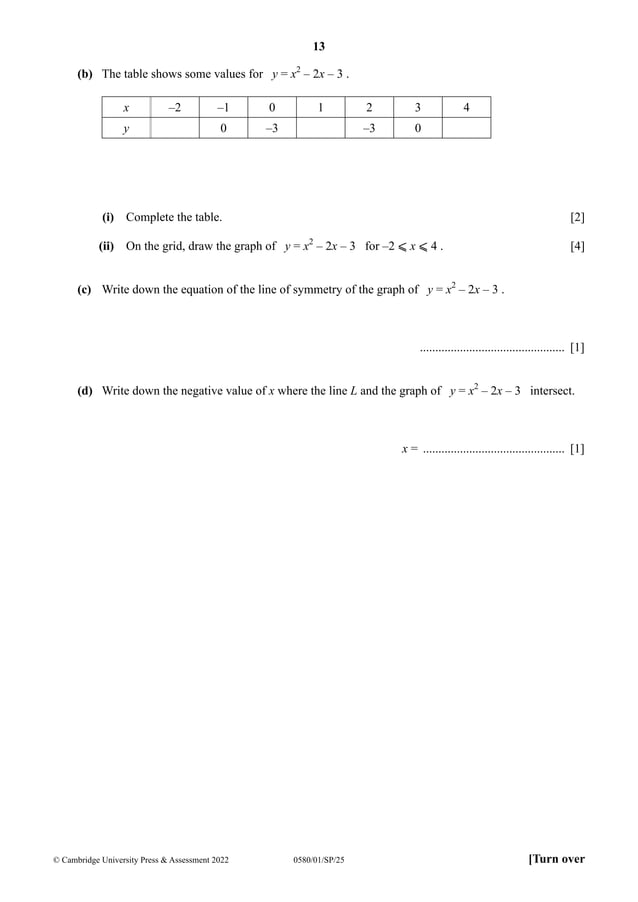 Cambridge IGCSE 0580 Mathematics specimen paper 1 for examination from ...