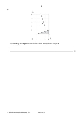 Cambridge IGCSE 0580 Mathematics specimen paper 2 for examination from ...