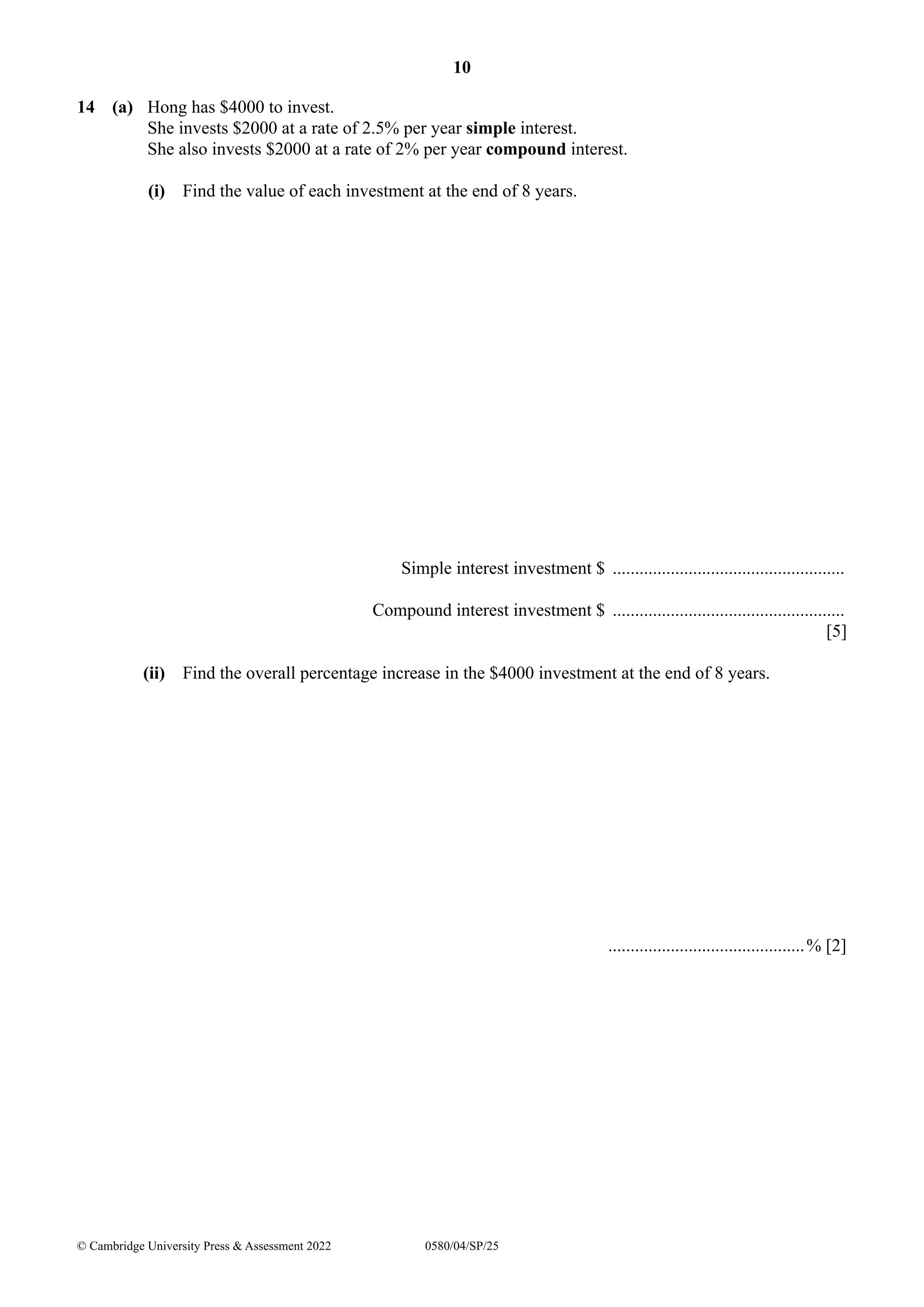Cambridge Igcse 0580 Mathematics Specimen Paper 4 For Examination From 2025 Pdf
