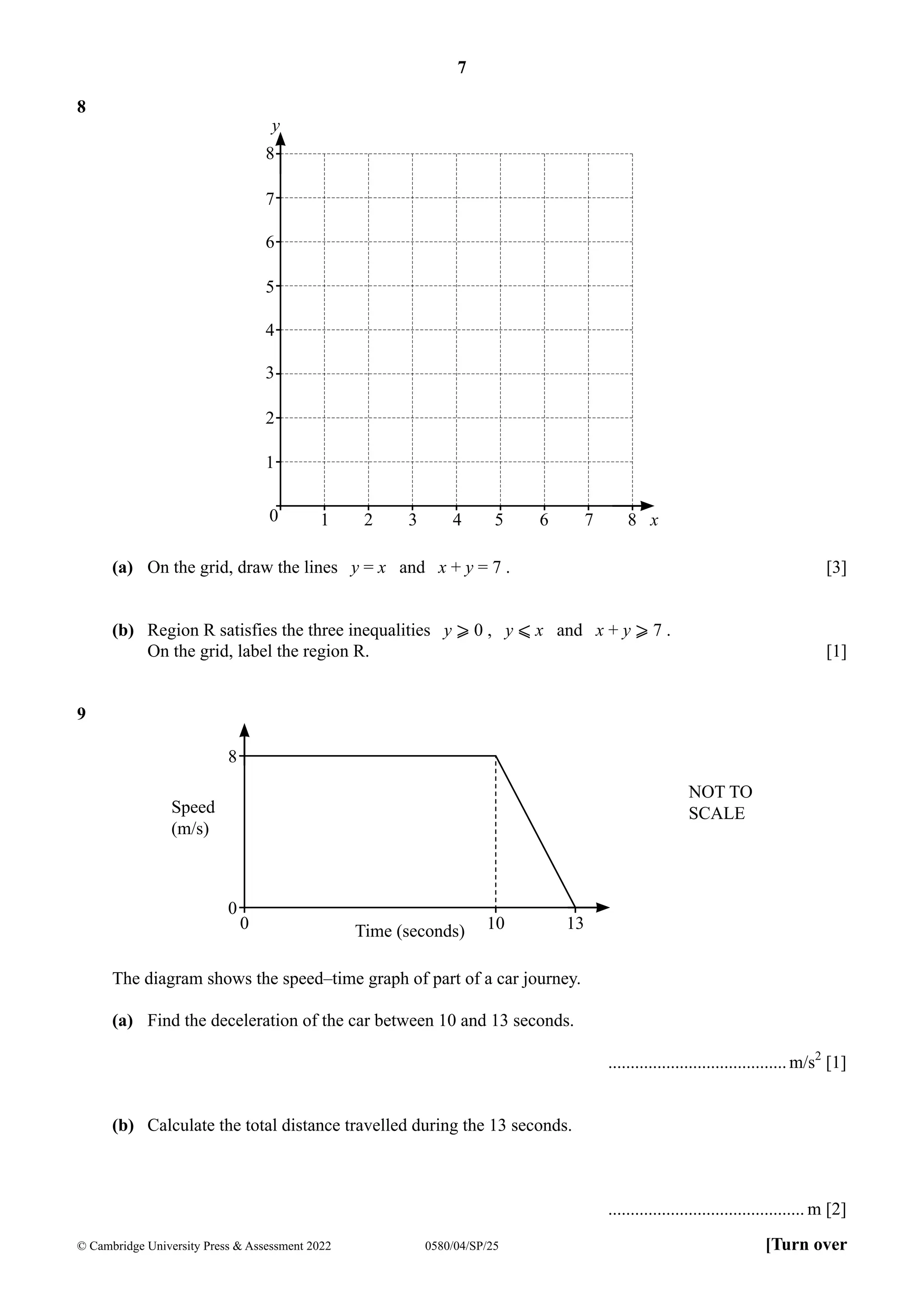 Cambridge IGCSE 0580 Mathematics specimen paper 4 for examination from ...