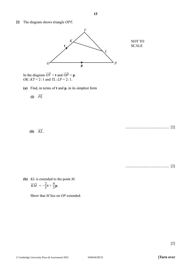 Cambridge Igcse 0580 Mathematics Specimen Paper 4 For Examination From 2025 Pdf