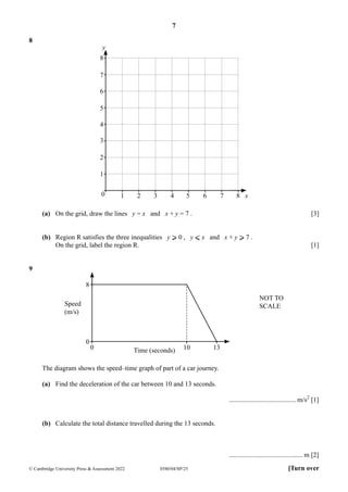 Cambridge IGCSE 0580 Mathematics specimen paper 4 for examination from ...