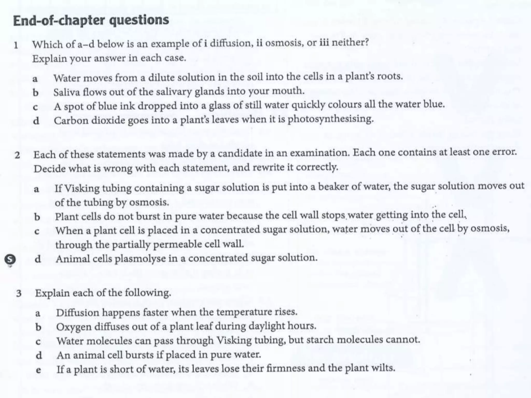 Cambridge igcse biology ( 2016 2018) movement in and out of cells cell ...