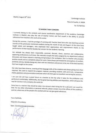 Cambridge Institute Referral Letter | PDF