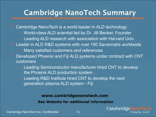 Cambridge NanoTech Overview | PDF
