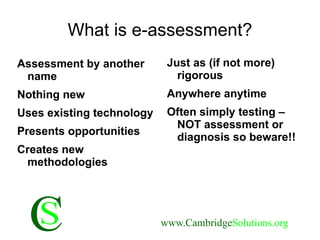 Cambridge Solutions E Assessment | ODP