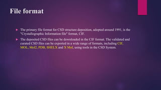 Cambridge structural database | PPTX