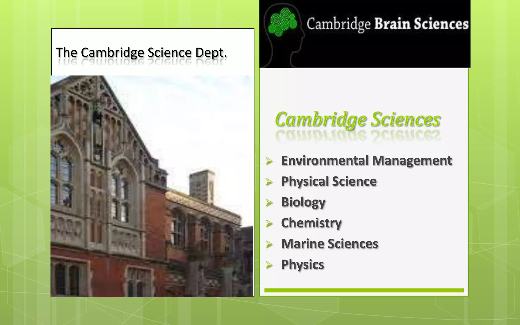 Cambridge system by muhammad hussain haider | PPTX